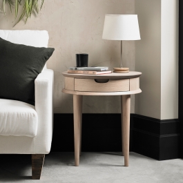 Dansk Scandi Oak Lamp Table With Drawer | Bentley Designs | Newby House ...