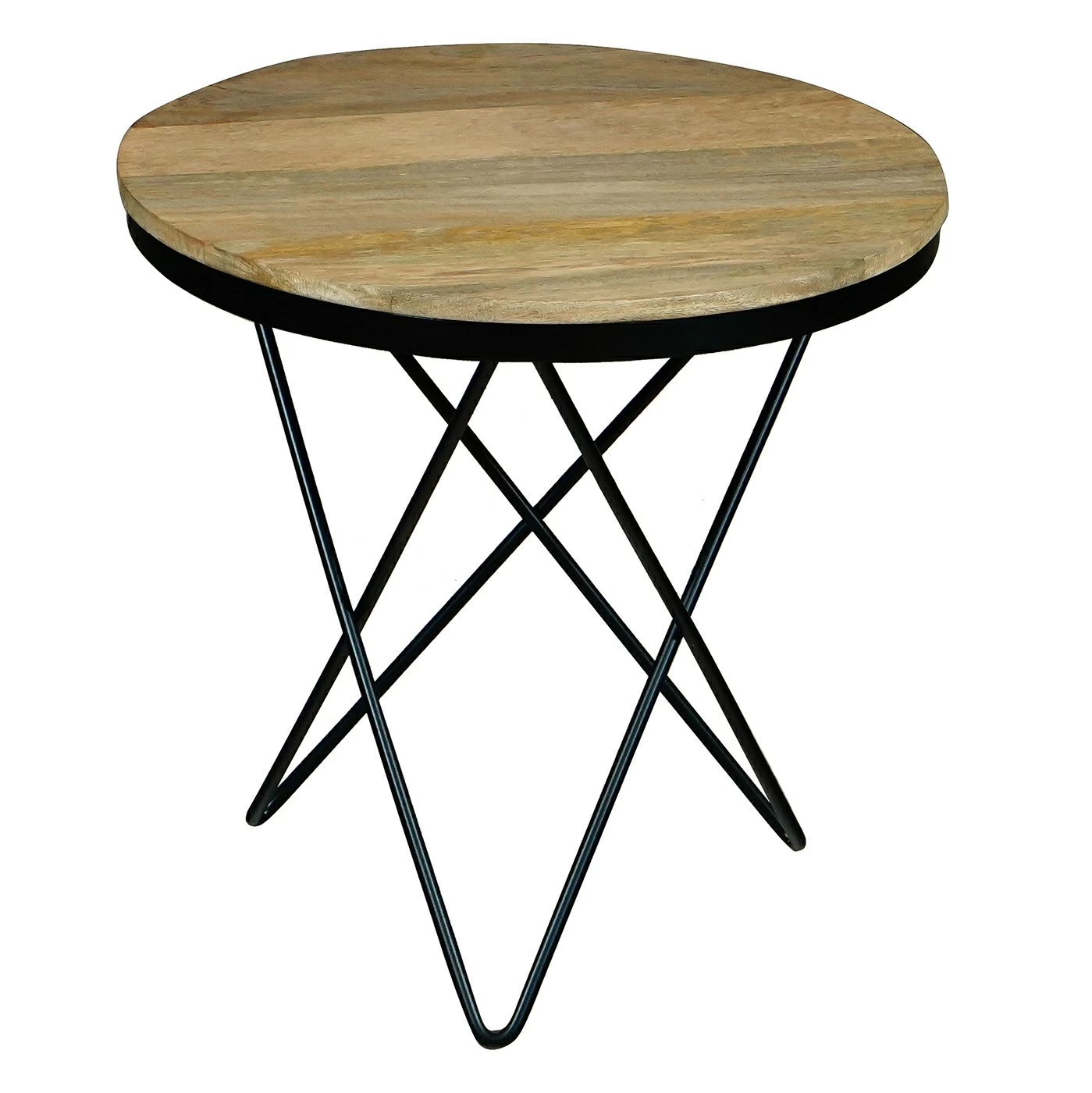Wood and metal round end table store