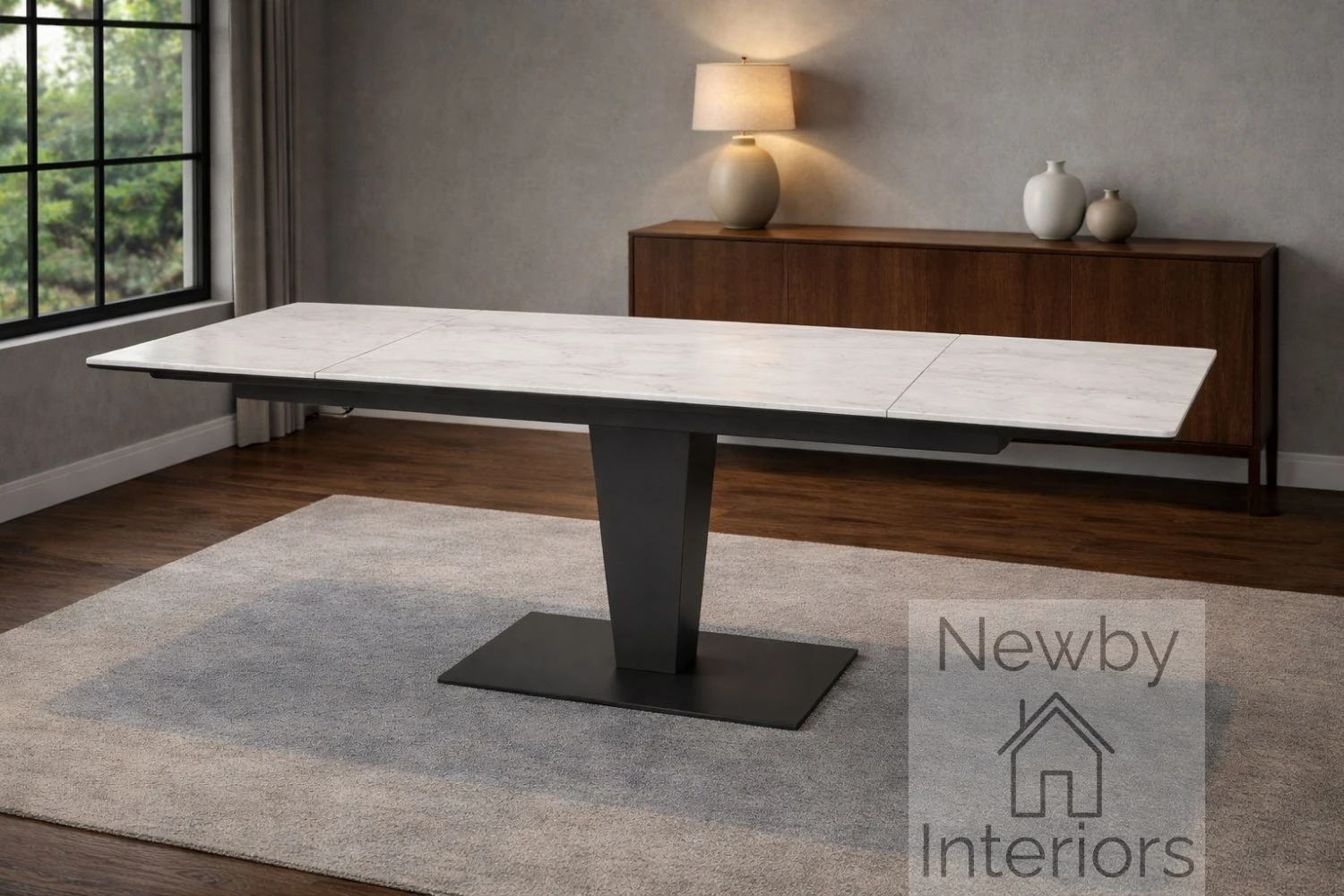 Valentina Gloss Ceramic Side Extending Dining Table 120–180cm White ...